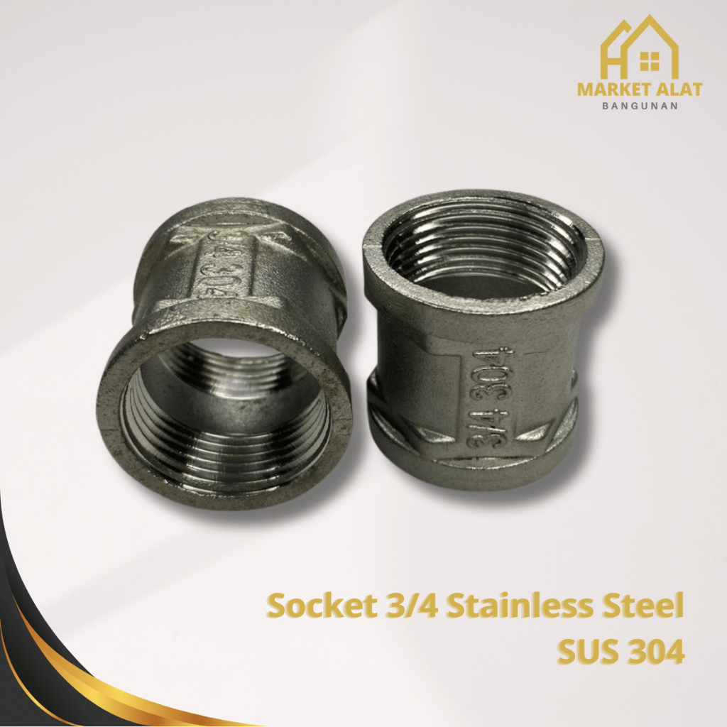 Jual Socket 3/4 Drat Dalam Stainless Steel SUS 304 / Fitting Pipa Soket ...