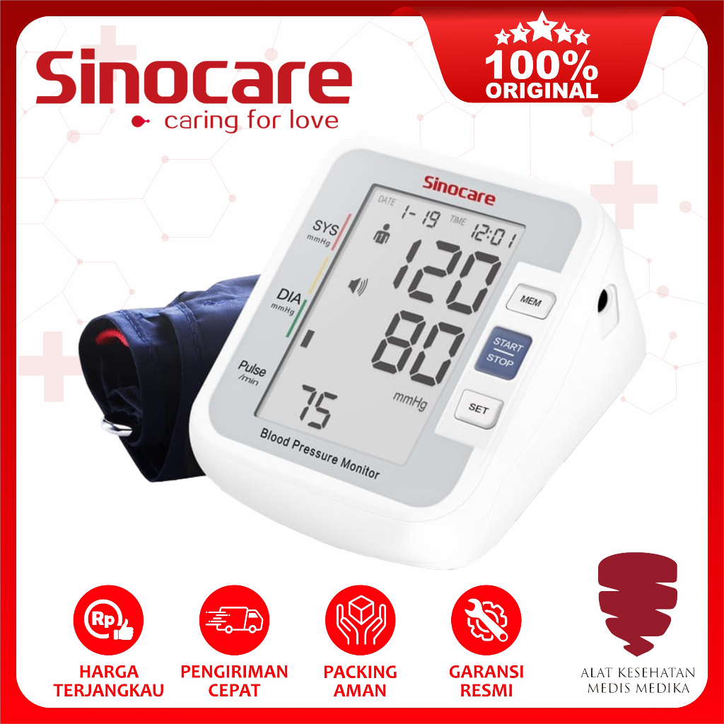 Jual Tensimeter Digital Sinocare BSX-516 BA-801 AES-U181 BA-823 Alat Ukur Cek Pengukur Tekanan ...