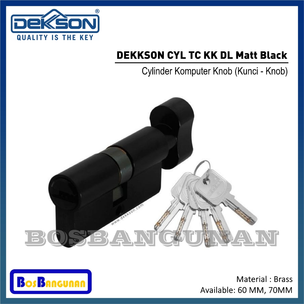 Jual Cylinder Knob DEKKSON + Kunci Hitam Komputer DEKKSON CYL TC KK DL BLACK - DEKKSON Cylinder ...