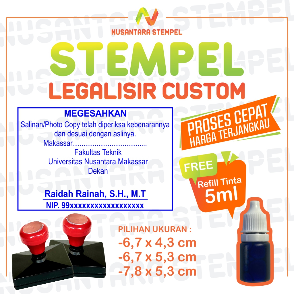 Jual Stempel Pengesahan Sekolah Custom Flash Stamp Cap Legalisir ...