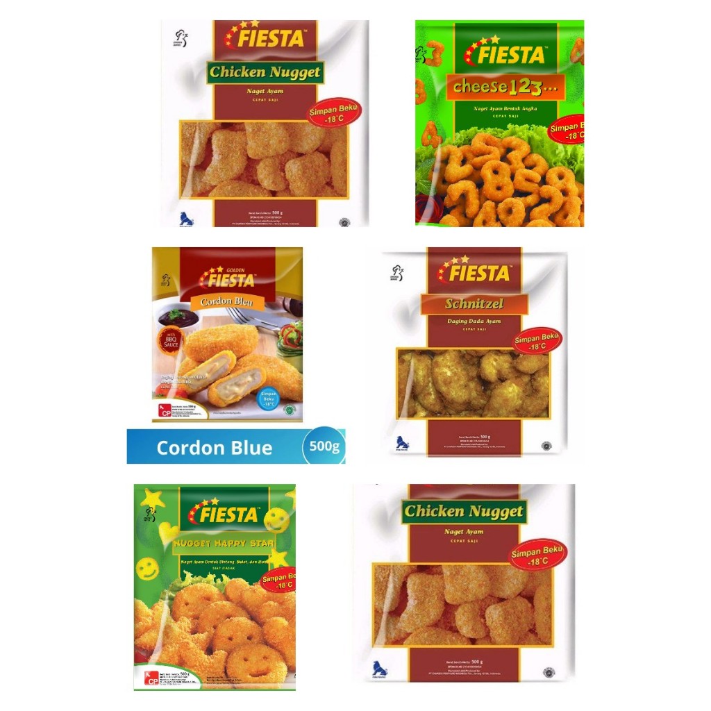 Jual Fiesta Nugget Dino / Cheese 123 / Happy Star/ Cordon Blue / Stikie ...