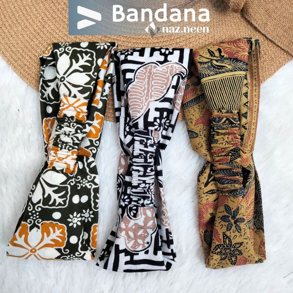 Jual Headband Polos dan Batik / Renda Katun Bordir- Bandana Bando Batik ...