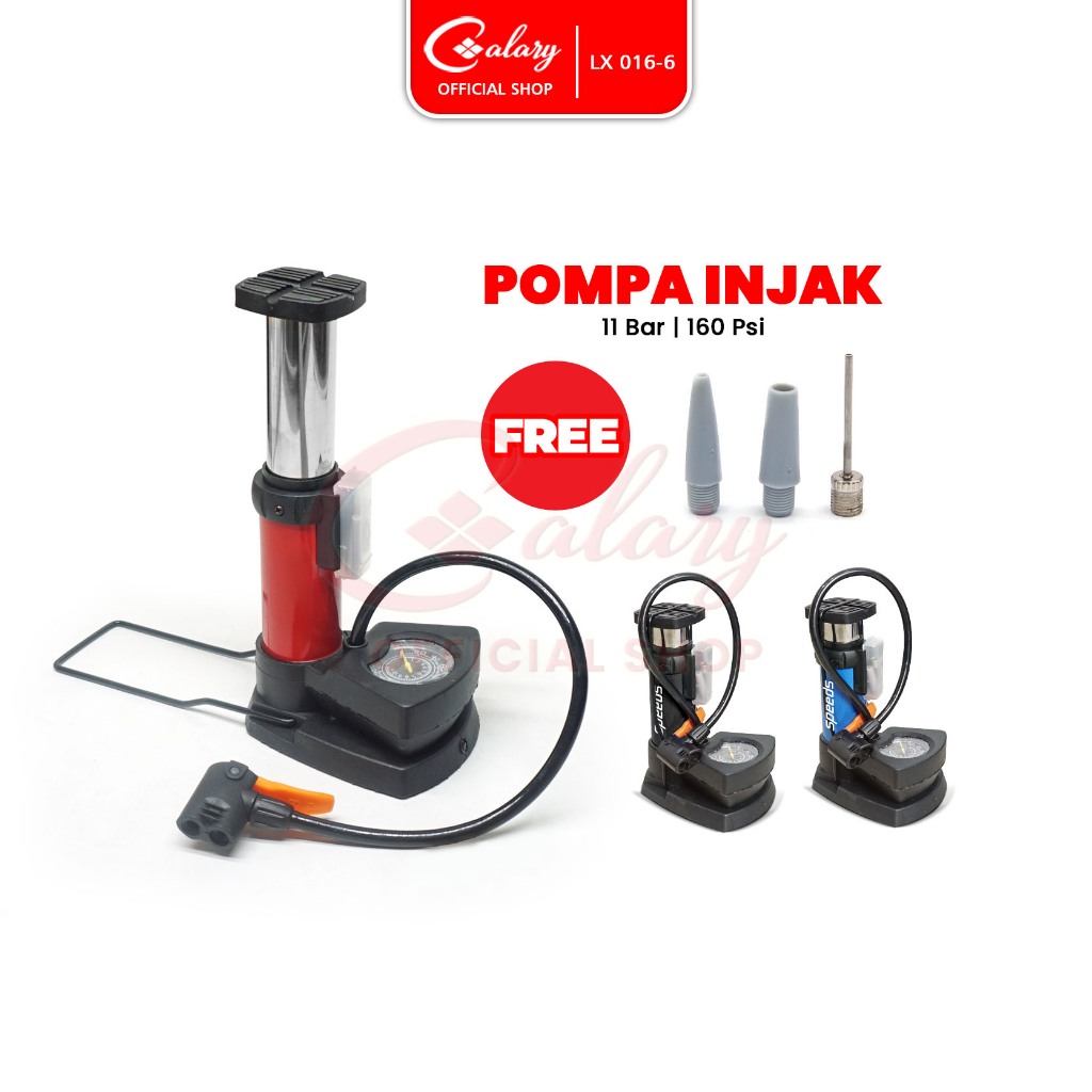 Jual CALARY Pompa Angin Mini Foot Pump Portable High Pressure Speeds LX ...