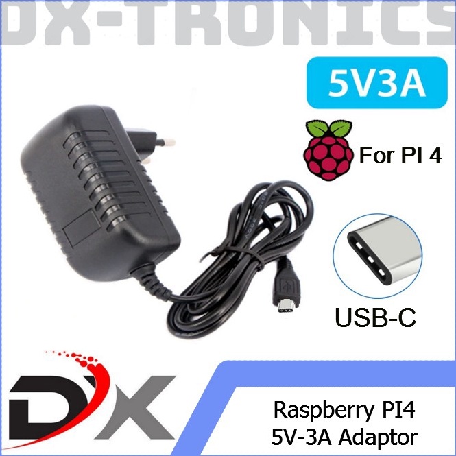 Jual Adaptor Raspberry PI 4 USB C 15W Adapter 5V 3A Power supply PI4 v ...