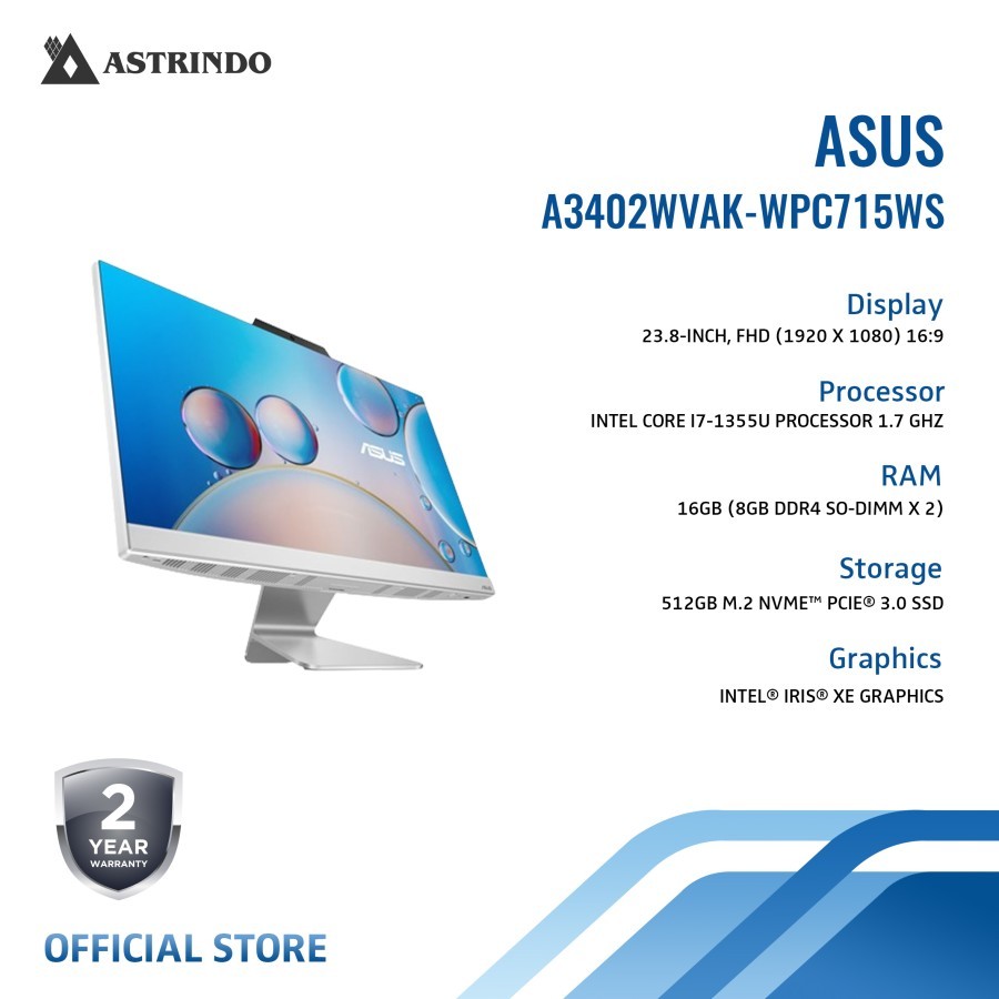 Jual Asus PC Desktop AiO (All In One) A3402WVAK Intel Core i7-1355U ...