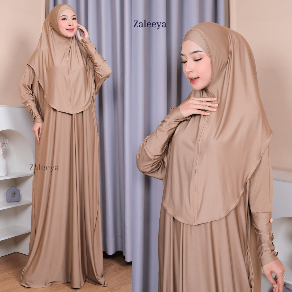 Jual Mecca Abaya Jersey Premium Polos Set Hijab Gamis Umroh Daily Busui dan Wudhu Friendly ...