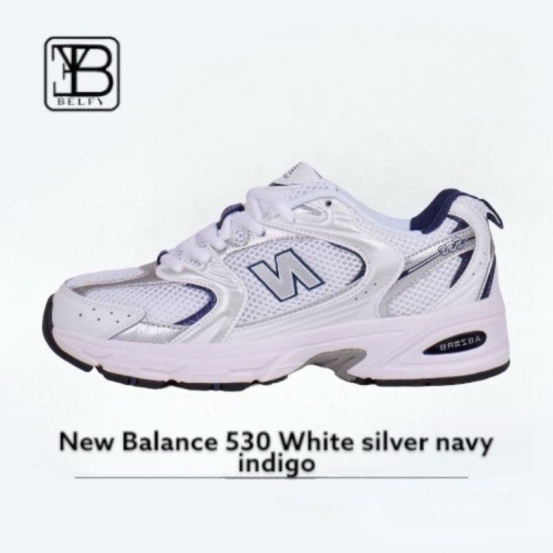 Jual (BLFY) New Balance 5.3.0 White silver navy indigo 100% BNIB ...