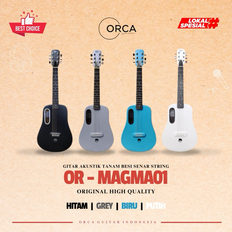 Jual ORCA Gitar Akustik 3/4 OR - MAGMA01 Tanam Besi Senar String Guitar ...