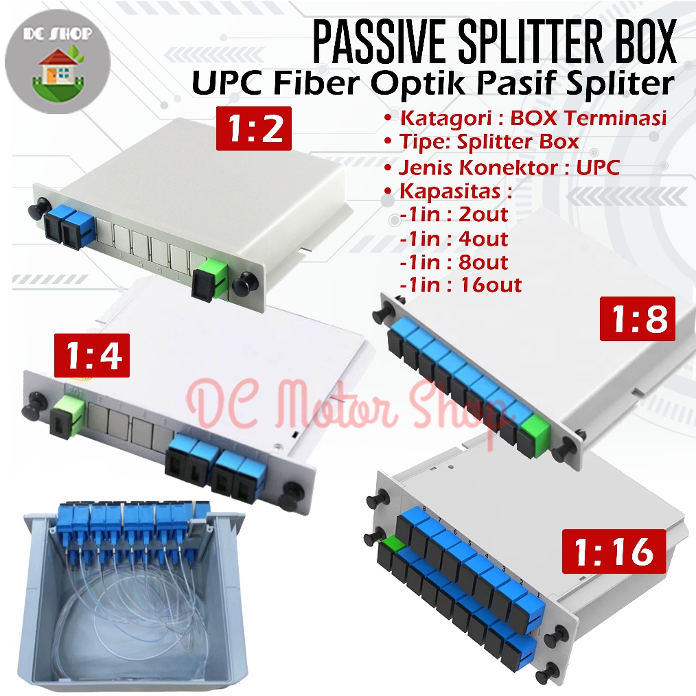 Jual Passive Splitter PLC BOX FO 12 14 18 116 SC Fiber Optik Pasif Spliter k S5K6 | Shopee Indonesia