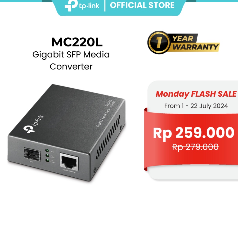 Jual TPLINK MC22L Gigabit SFP Media Converter sfp media converter sfp ...
