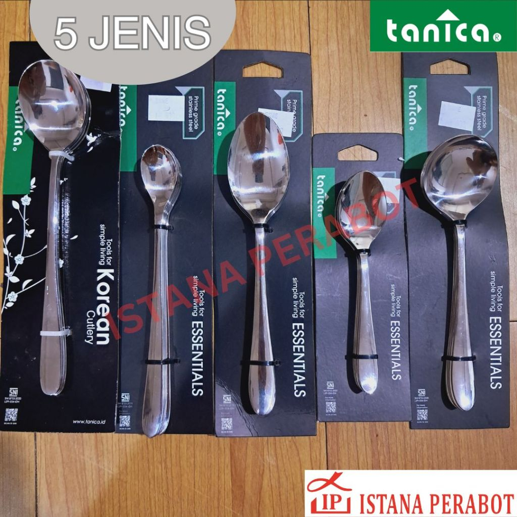 Jual Sendok Tanica 5 Jenis (Sendok Makan, Teh, Kuah, Cocktail, Korea ...