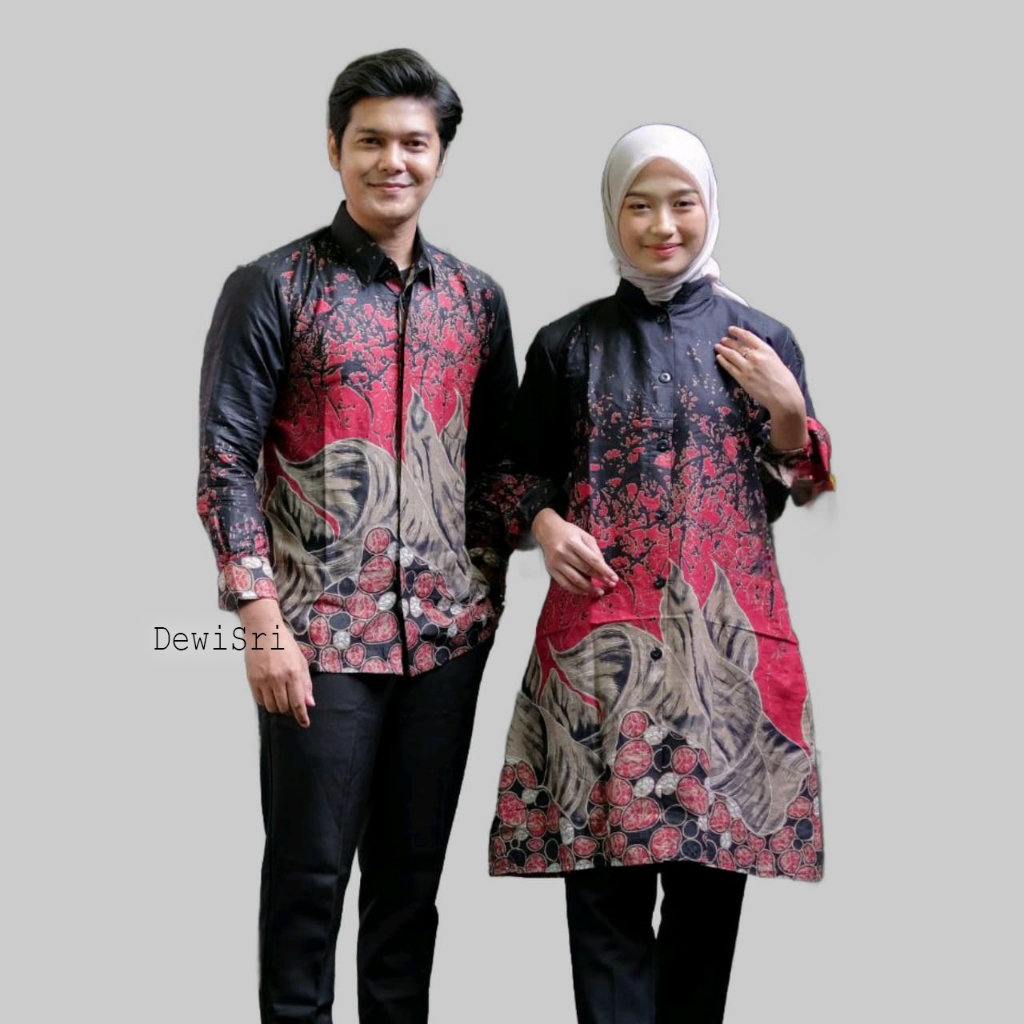 Jual Batik Tunik Couple Modern Set Pakaian Couple Kemeja Batik Pria Premium Baju Batik Couple ...
