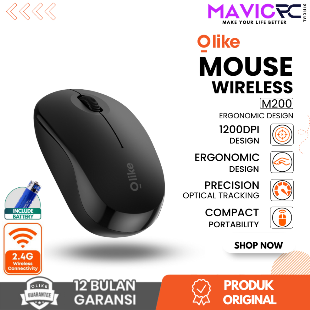 Jual ROBOT M210 Mouse Wireless 2.4G Optical USB Mouse Gaming 1600DPI ...