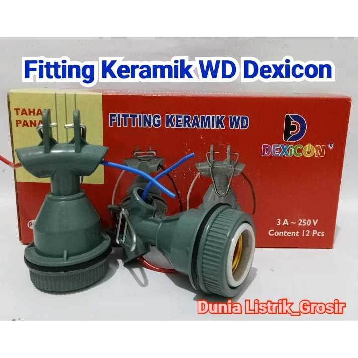 Jual Dexicon Fitting Fiting Gantung Keramik WD PVC Kap Ijo Wd E27 Outdoor Fitting Lampu Jalan ...