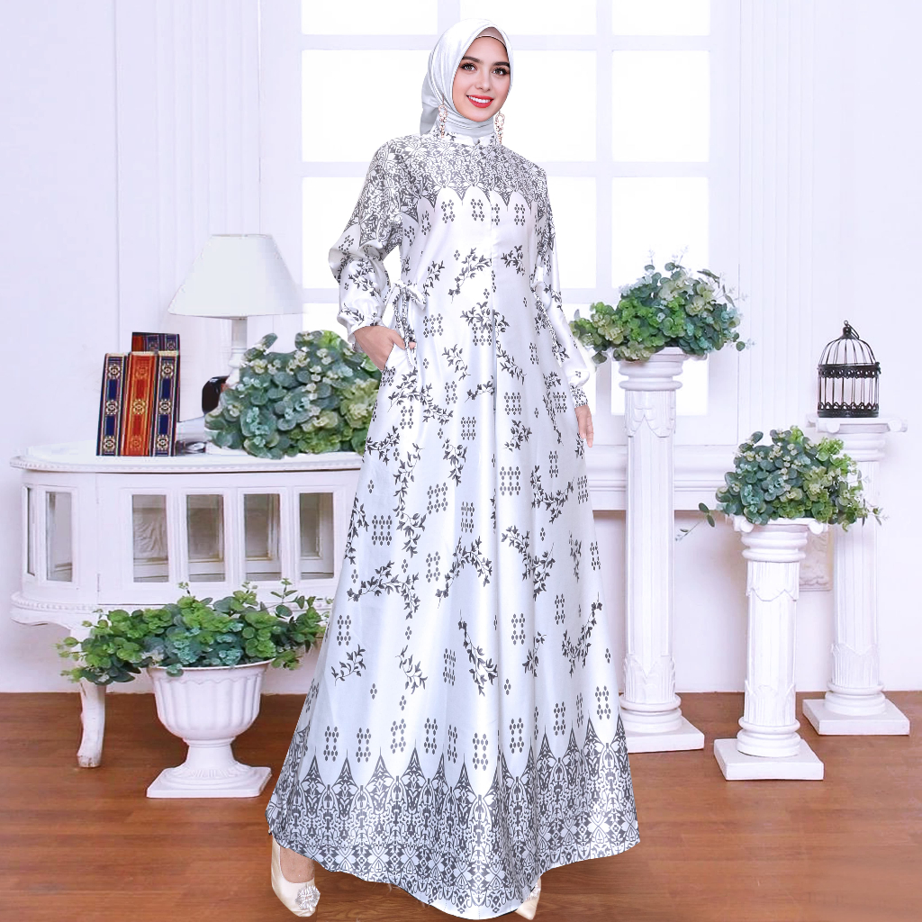 Jual Gamis Amora Dress / Gamis Silk Premium / Gamis Pesta / Gamis Jumbo ...