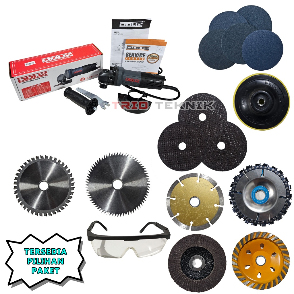 Jual Paket Mesin Gerinda Tangan 4 Inch Doliz BA735 | Shopee Indonesia