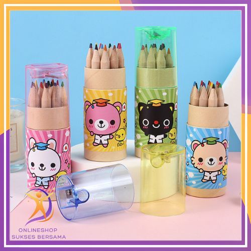 Jual Osb Pensil Warna 12 In 1 Serutan Pensil Color Pencils Quality