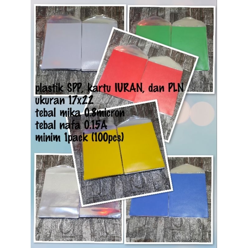 Jual plastiik mika pvc , plastik SPP, kartu IURAN, dan PLN 17x22cm ...
