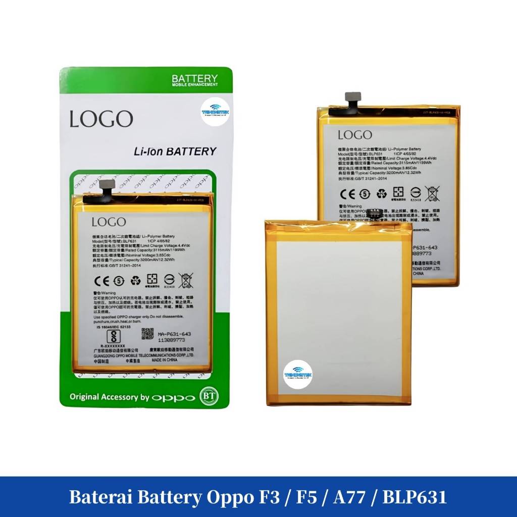 Jual Baterai Battery Oppo F3 / F5 / A77 / BLP631 | Shopee Indonesia