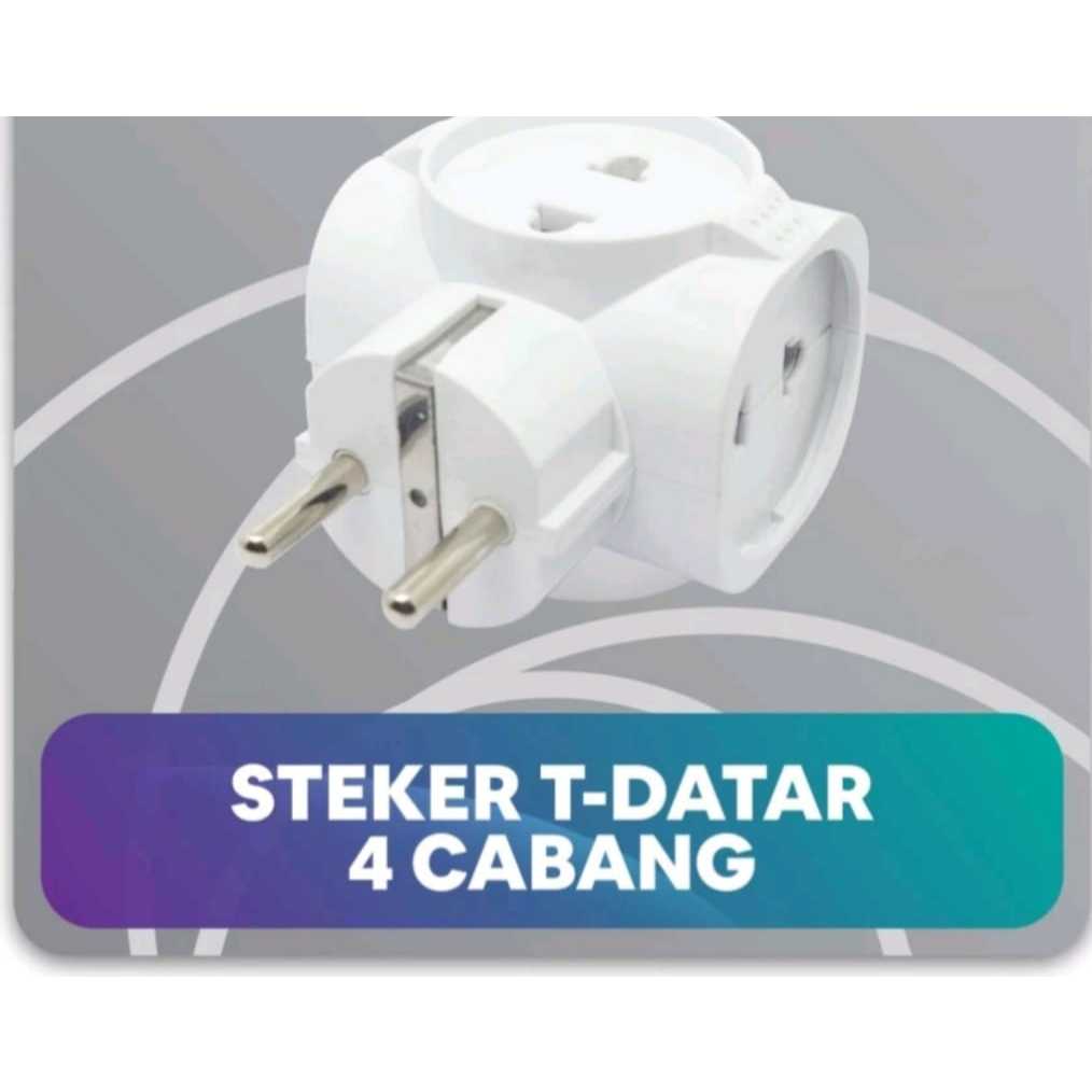 Jual Steker T multi colokan listrik lubang 4 - Terminal steker | Shopee ...