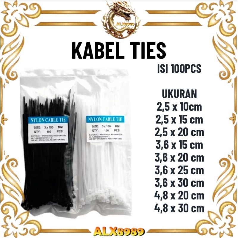 Jual Kabel Ties ( 2,5mm - 3,6mm - 4,8mm) x 10cm - 15cm - 20cm - 25cm - 30cm Serbaguna Putih ...