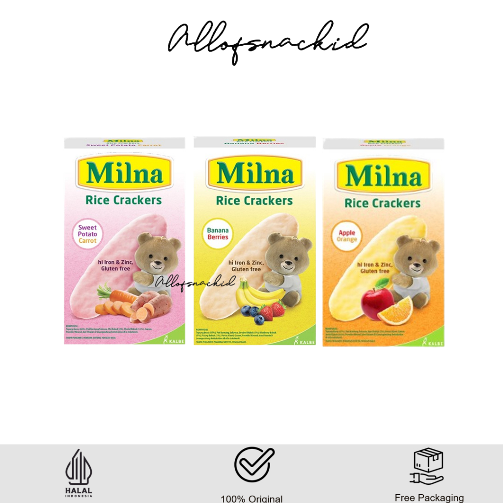 Jual MILNA - Rice Crackers - 20gr - Cemilan Beras - Cemilan Bayi MPASI ...
