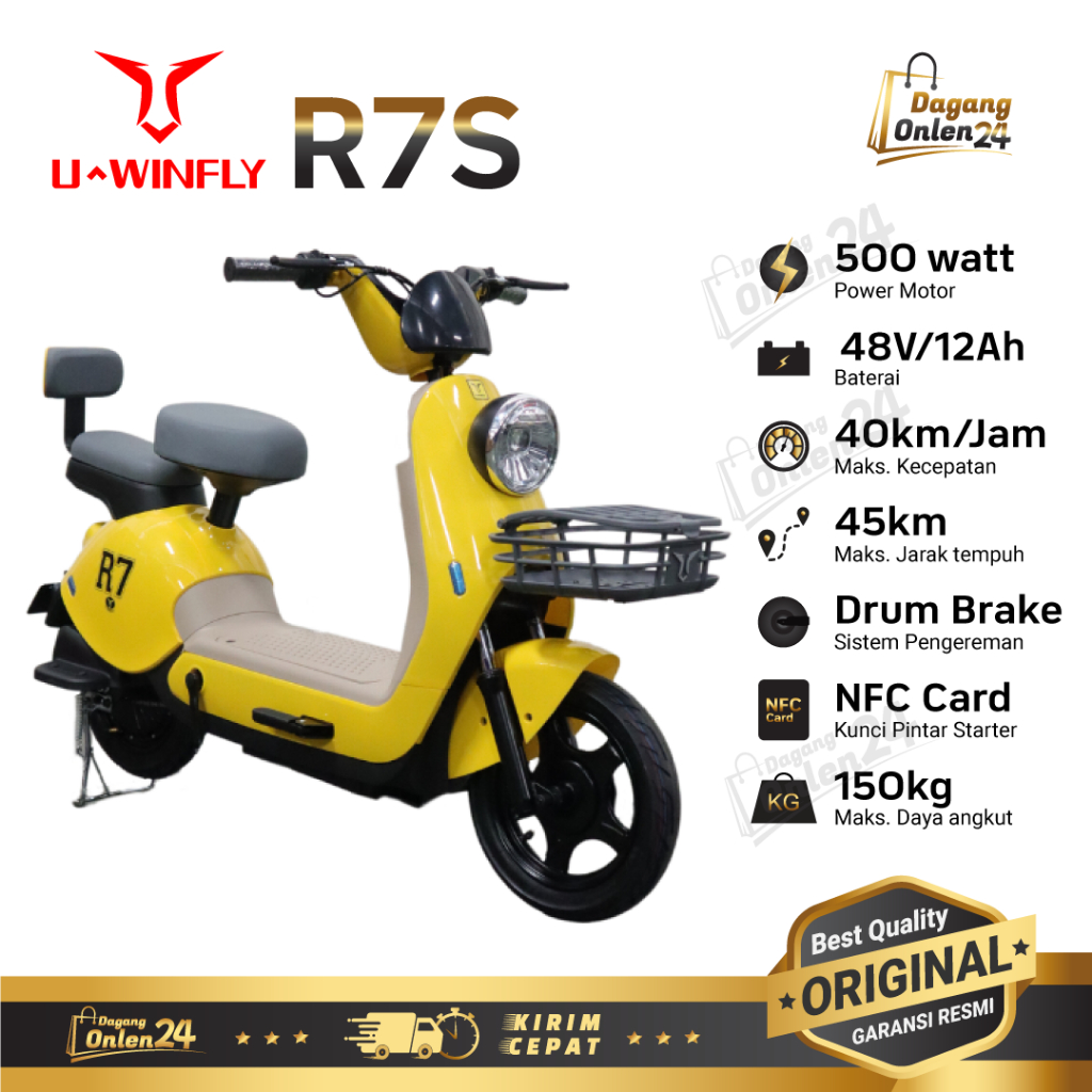 Jual Sepeda Listrik Uwinfly R7S 500 watt Keranjang | Shopee Indonesia