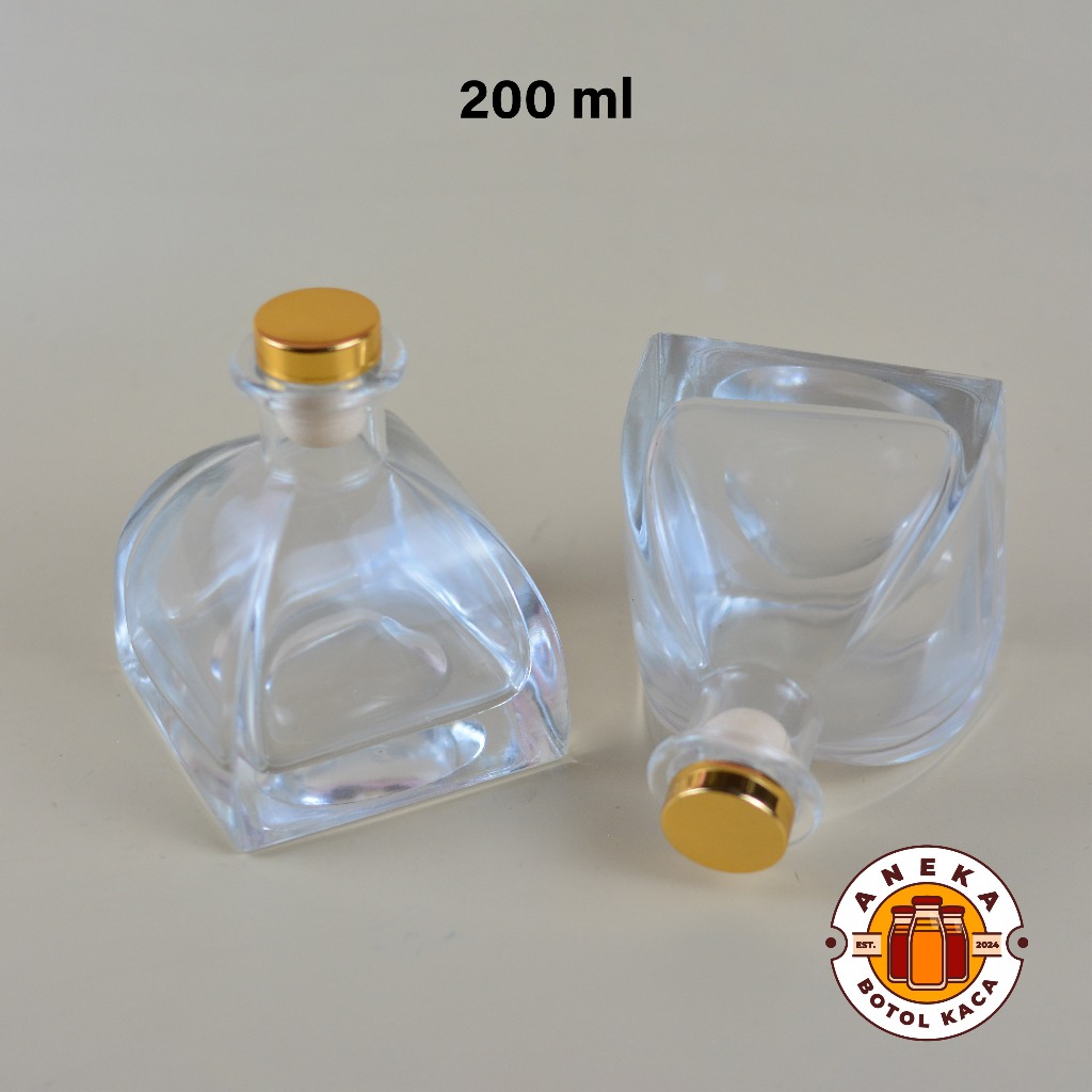 Jual Botol Kaca 200ml Kotak Bening Tutup Gold Tekan – Botol Minuman ...