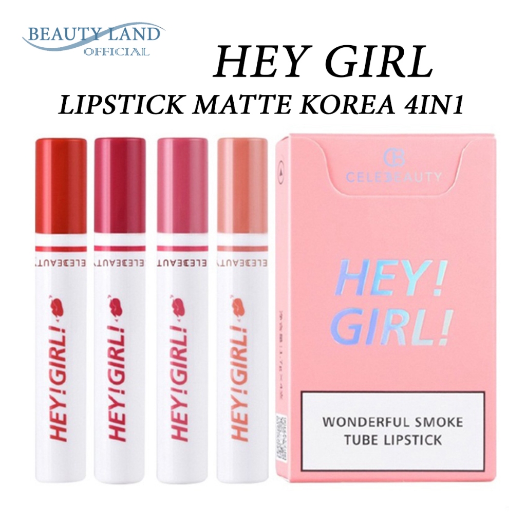Jual Lipstick HEY GIRL Matte Isi 4 Warna Smoke Velvet Matte 4 in 1 ...