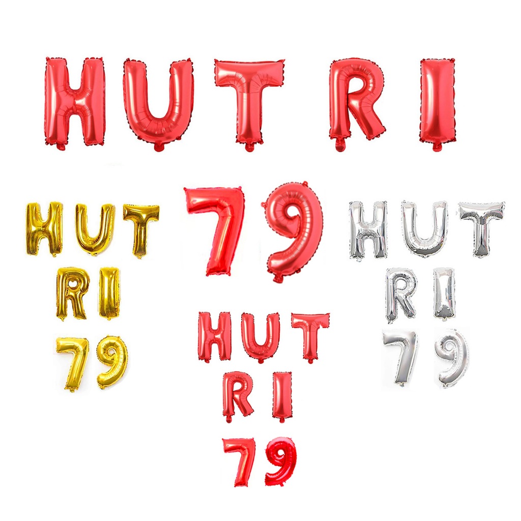 Jual Paket Balon HUT RI 79 Foil Balon Huruf Merah Putih Dirgahayu 17 ...