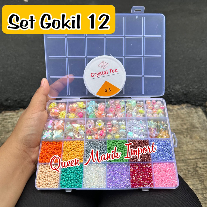 Jual Manik Set BOX 24sekat Plus Senar Manik Payet Pasir - Manik Ice AB ...