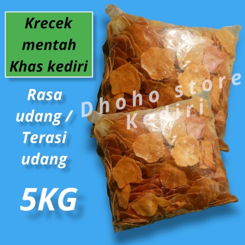 Jual 5KG Krecek mentah Kerupuk rasa UDANG terasi goreng pasir krupuk ...