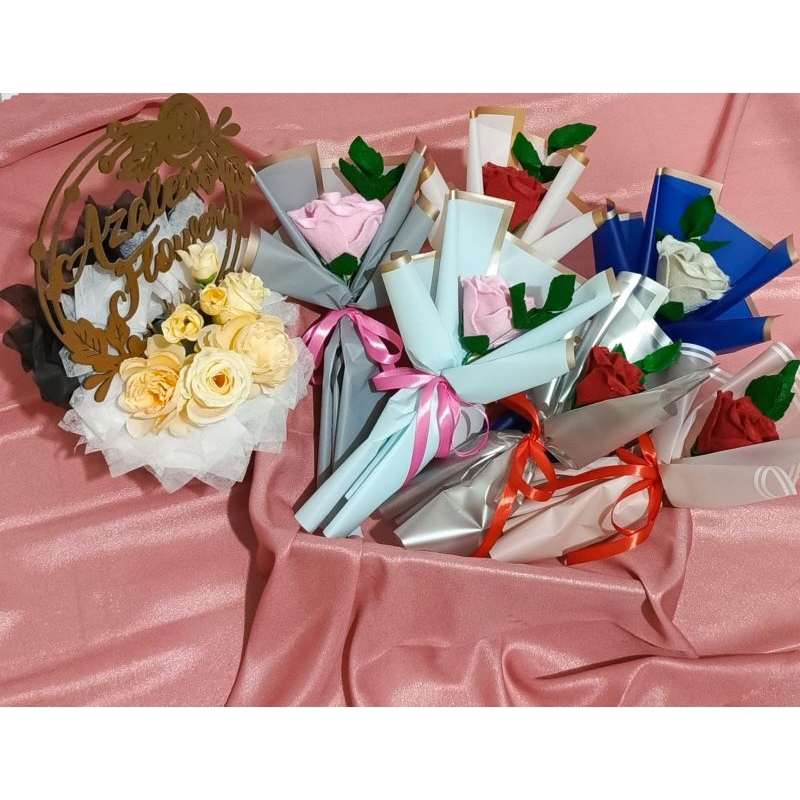 Jual Buket Bunga flanel satu tangkai (belum termasuk kardus packing ...