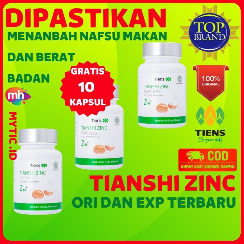 Jual Tianshi Zinc Penggemuk Badan Tiens Original 100% Isi 60 Kapsul ...