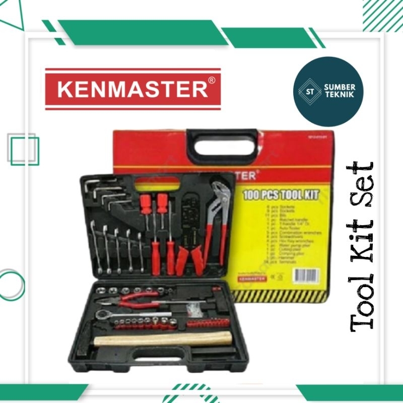 Jual KENMASTER TOOLKIT Set 100 Pcs Hand Tool Kit Toolbox Alat Perkakas ...