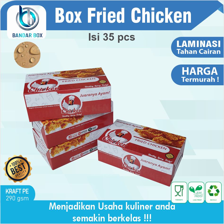 Jual DUS FRIED CHICKEN IVORY ISI 35 PCS LAMINASI GLOSSY BOX KFC CUSTOM ...