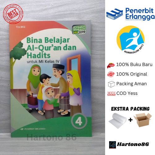 Jual Buku pket Bina Belajar Al-Quran dan Hadist Untuk MI Kelas 4 KMA 183 (2019) Erlangga ...
