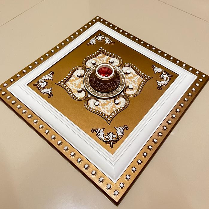 Jual fiting lampu plafon pvc 30x30 ornamen lampu plafon gipsum -fiting ...