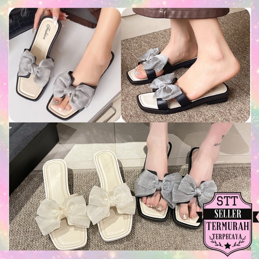 Jual STT Sandal Slop Pita Glitter 6974 Sandal Empuk Sol Rubber Kekinian ...