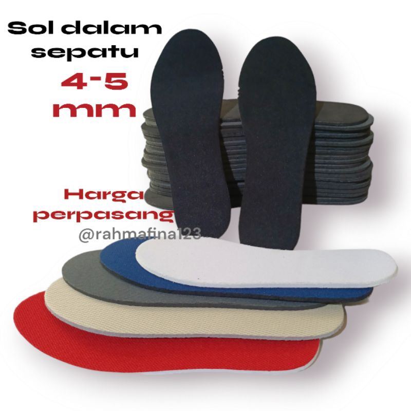Jual SOL DALAM SEPATU PRIA WANITA INSOLE 4-5 mm ALAS SEPATU UNISEX ...