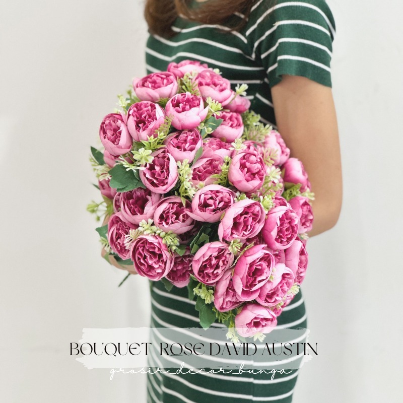 Jual BOUQUET DAVID AUSTIN Bunga Mawar Rose DEKORASI HOME DECOR Bunga ...