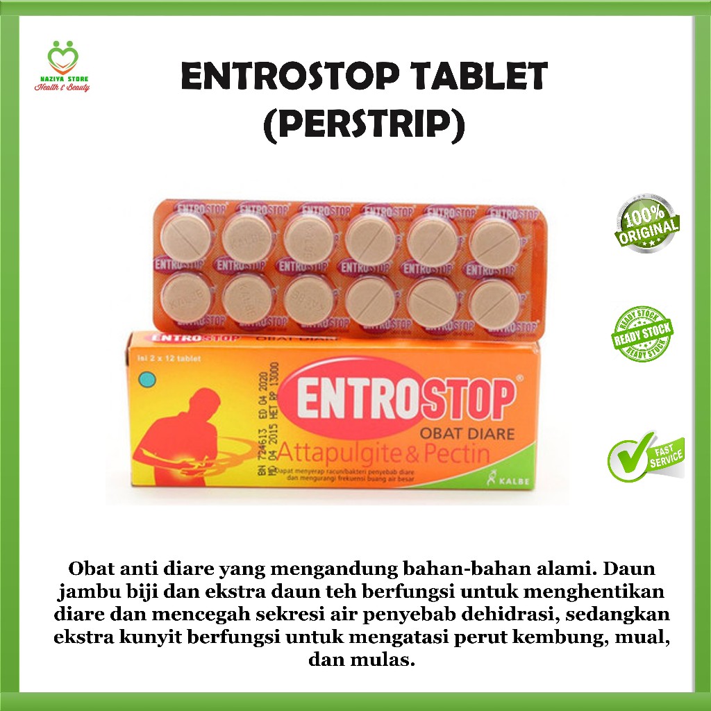 Jual ENTROSTOP TABLET Obat Diare/Mencret/Nyeri Perut [Perstrip ...