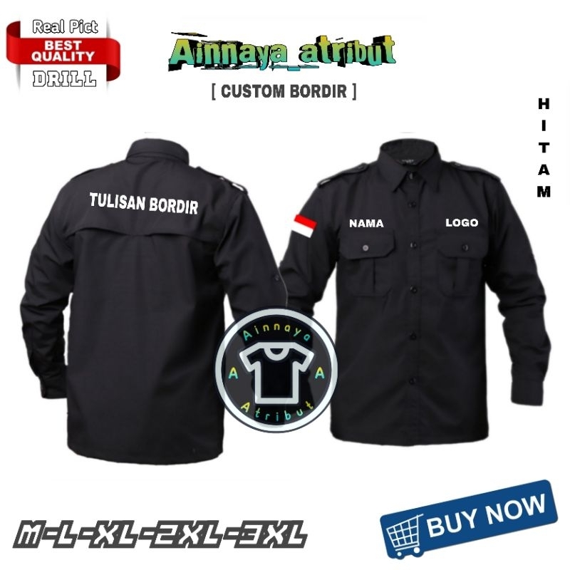 Jual BAJU KEMEJA LENGAN PANJANG PDL/PDH SATUAN CUSTOM BORDIR LOGO DAN TULISAN | Shopee Indonesia