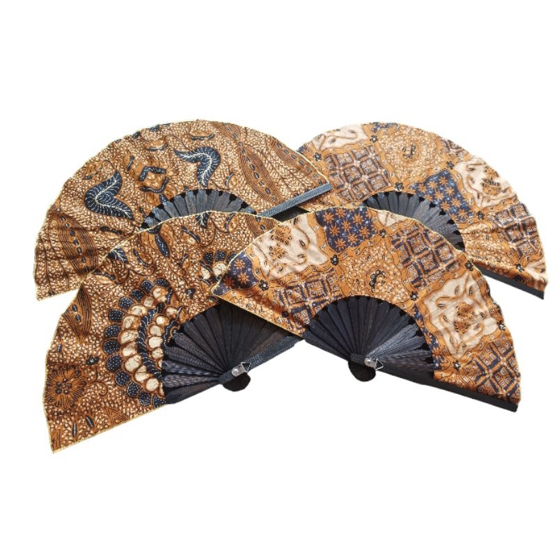 Jual Sovenir Kipas Batik Rangka Bambu Batik Sogan Khas Solo 21cm ...