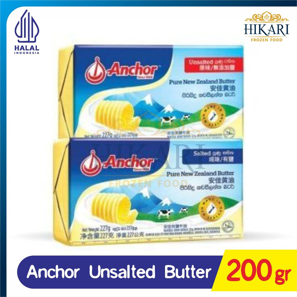 Jual Anchor Unsalted Butter / Mentega 200gr - Halal - PROMO BELI 5 ...