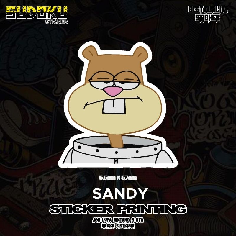 Jual STICKER STIKER PRINTING SANDY SPONGEBOB KARTUN | Shopee Indonesia
