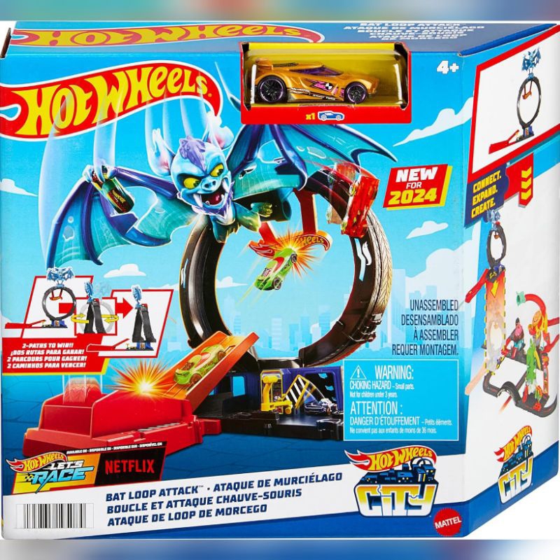 Jual Hot wheels city toy car track bat loop attack with adjustable loop ...