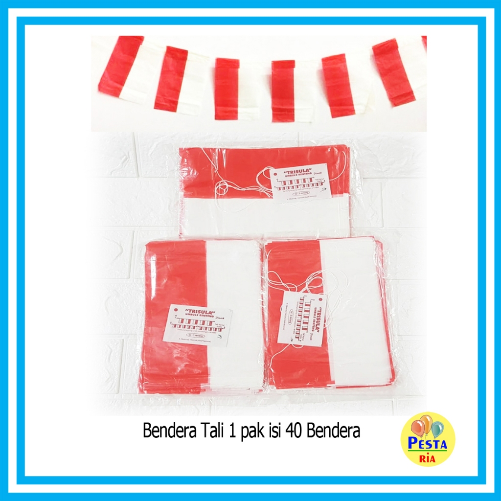 Jual Murah!! (1Pak isi 40 Pcs) Bendera Merah Putih Tali, bendera ...