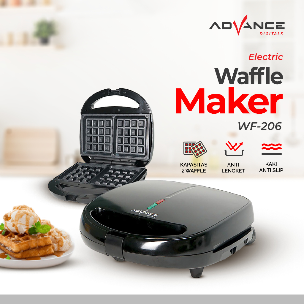 Jual Advance Waffle Maker WF 206 Pemanggang Roti Waffle 2 Lapis Garansi ...
