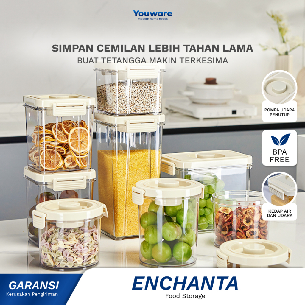 Jual Youware - Enchanta Toples Transparan Aesthethic Penyimpanan Snack ...
